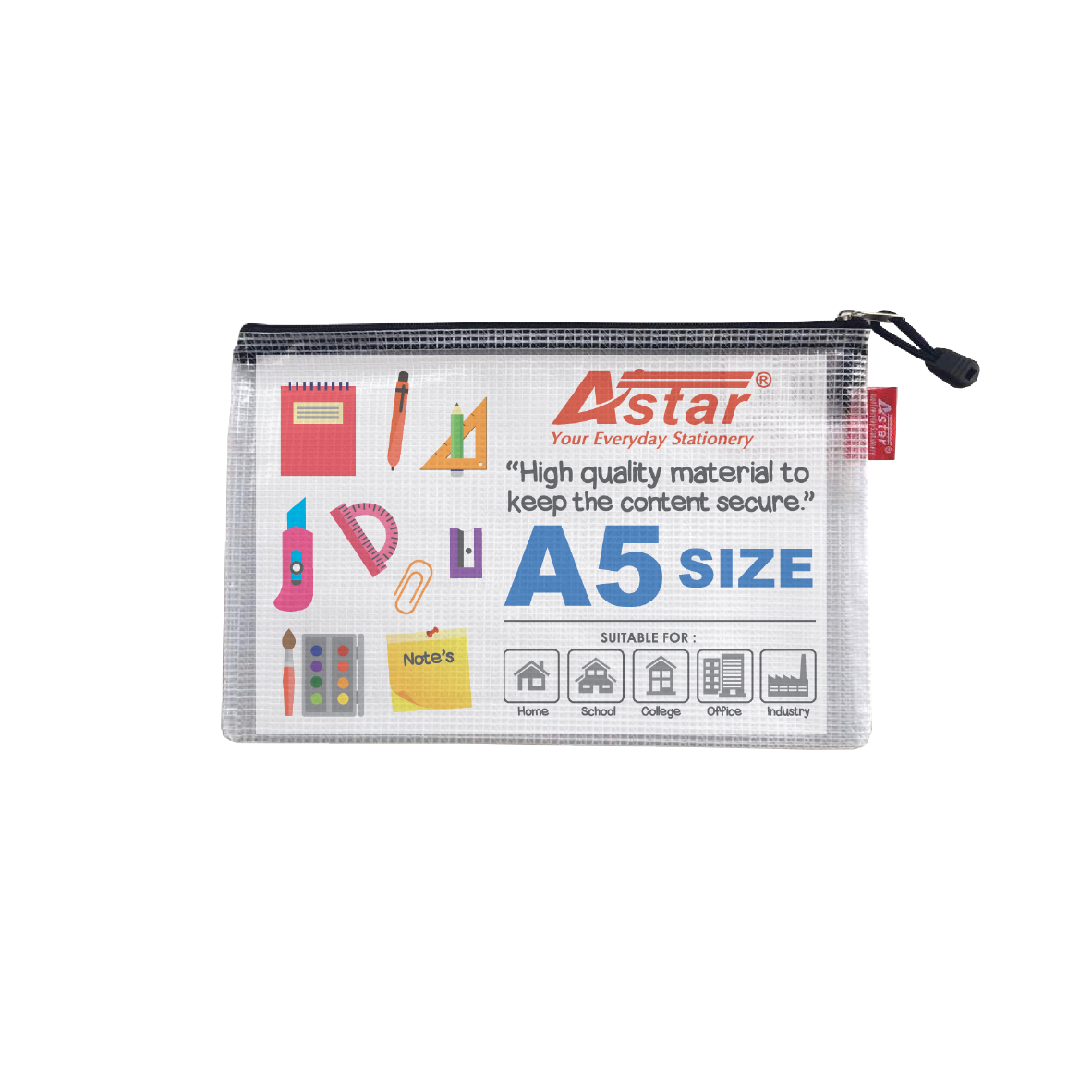 ZB6812-M - ASTAR A5 SOFT MESH VINYL ZIPPER BAG
